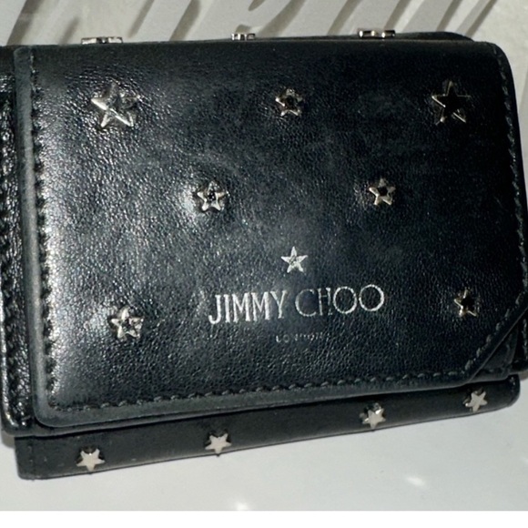 Jimmy Choo | Bags | Jimmy Choo Star Studded Leather Trifold Mini Wallet ...